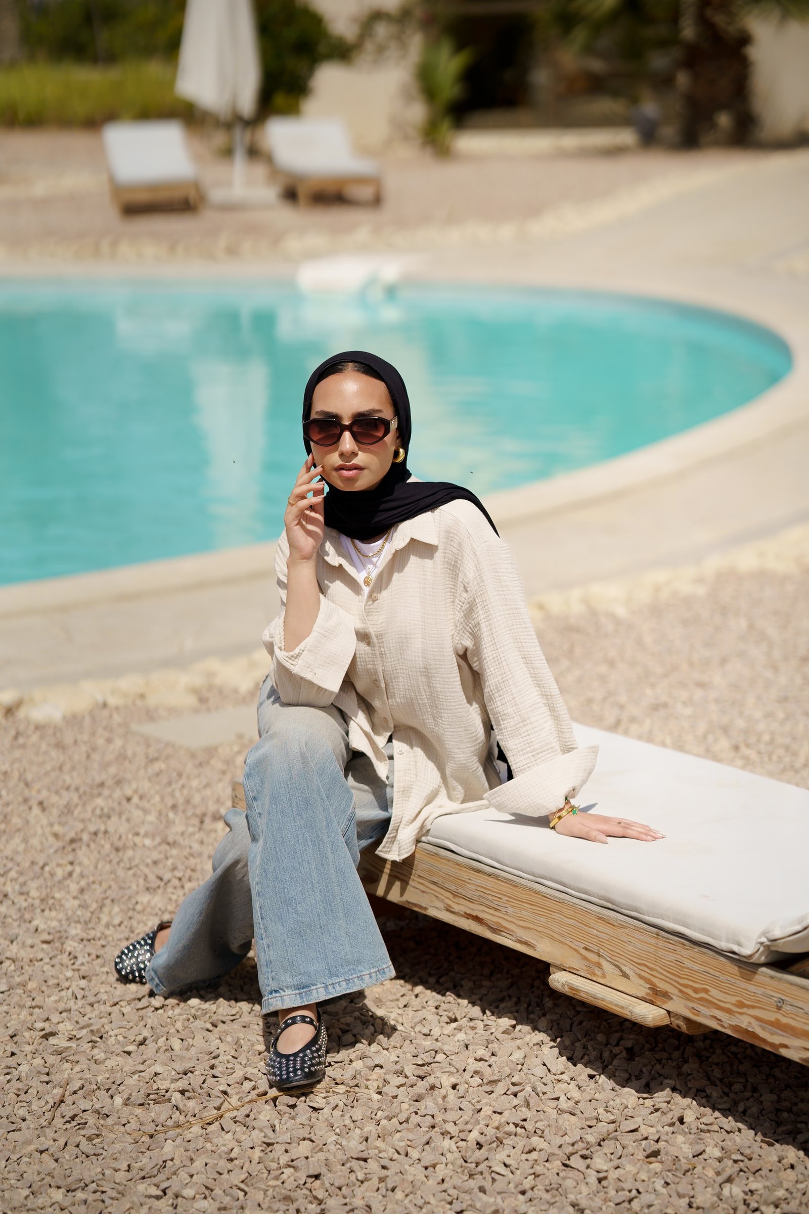 Cotton comfy shirt - beige - EMAN STORE