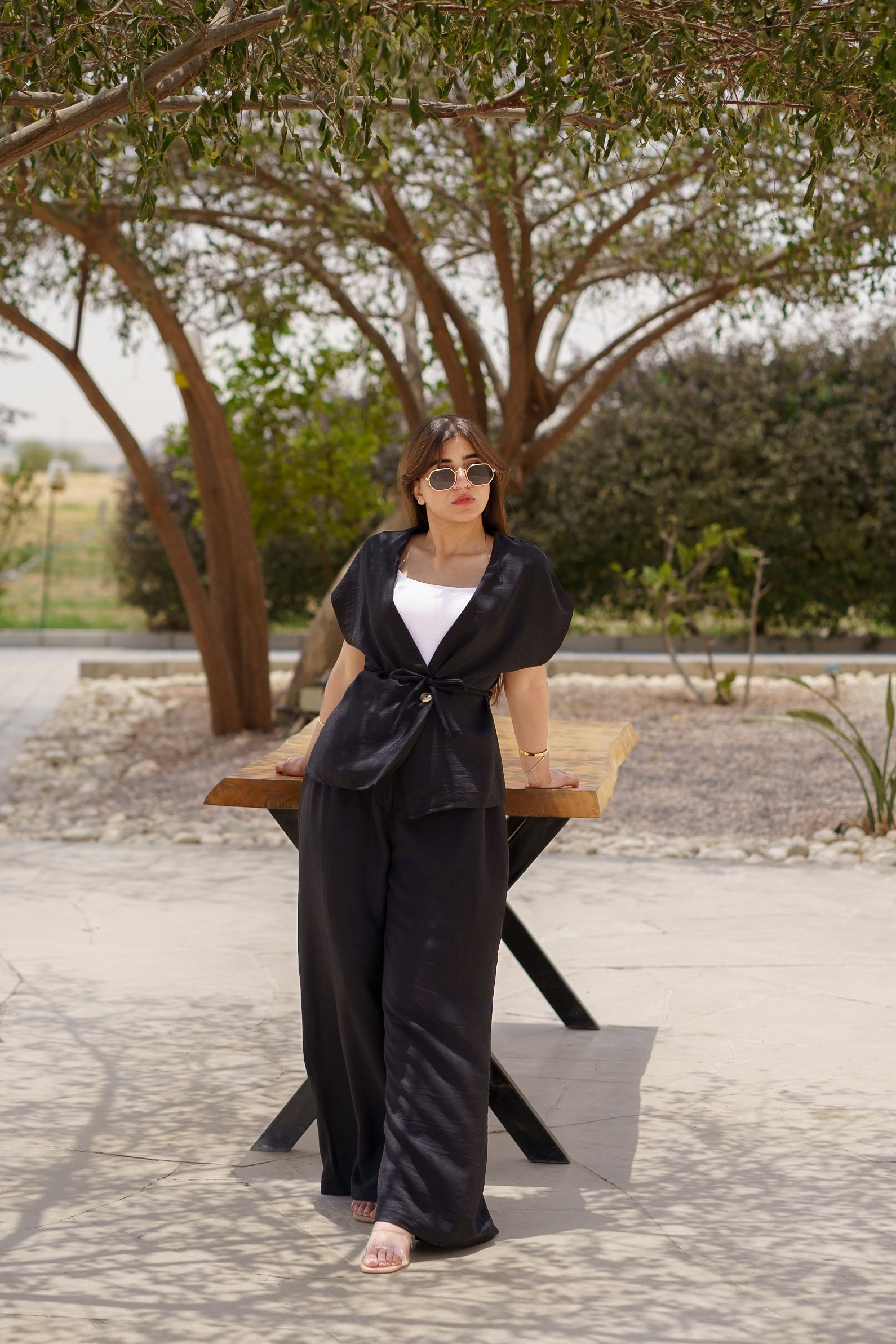 The elegant linen set - black - EMAN STORE